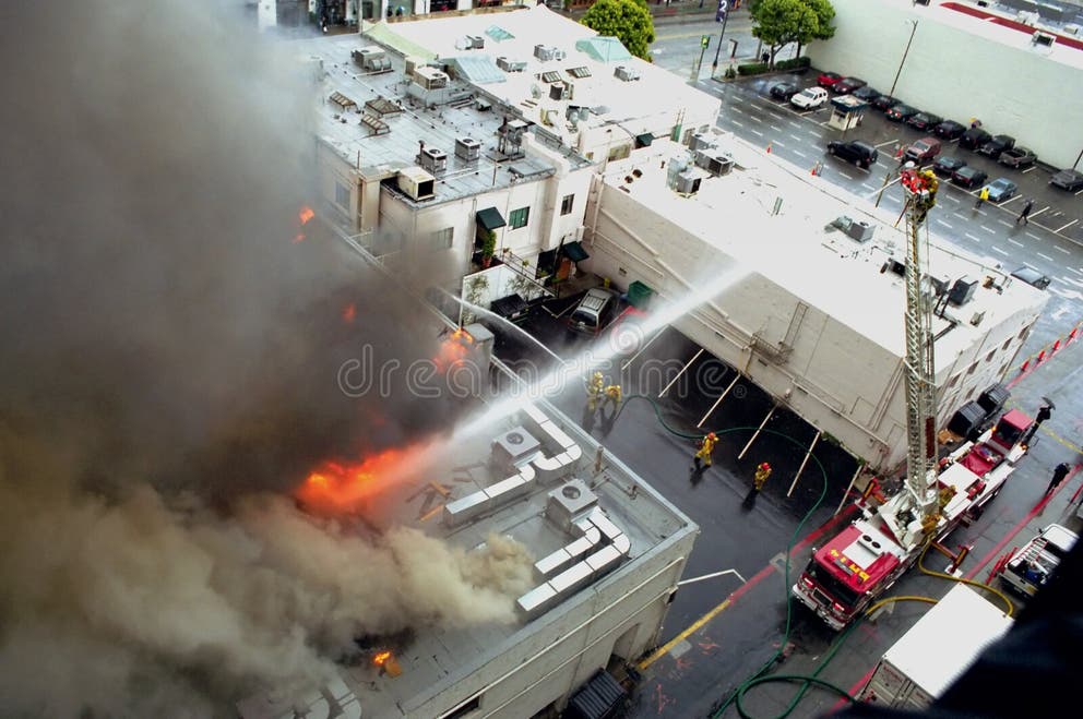 Ladderpipe Operation stock photo. Image of hose, emergency - 3428080