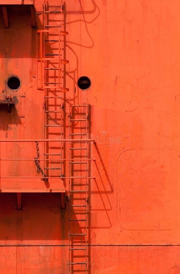 Ladders on the Container Ship Stock Image - Image of shadows, portholes ...