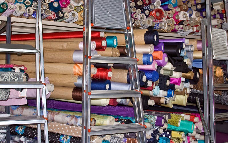 Ladders and Textiles in Taylor S Shop Stock Photo - Image of textile ...