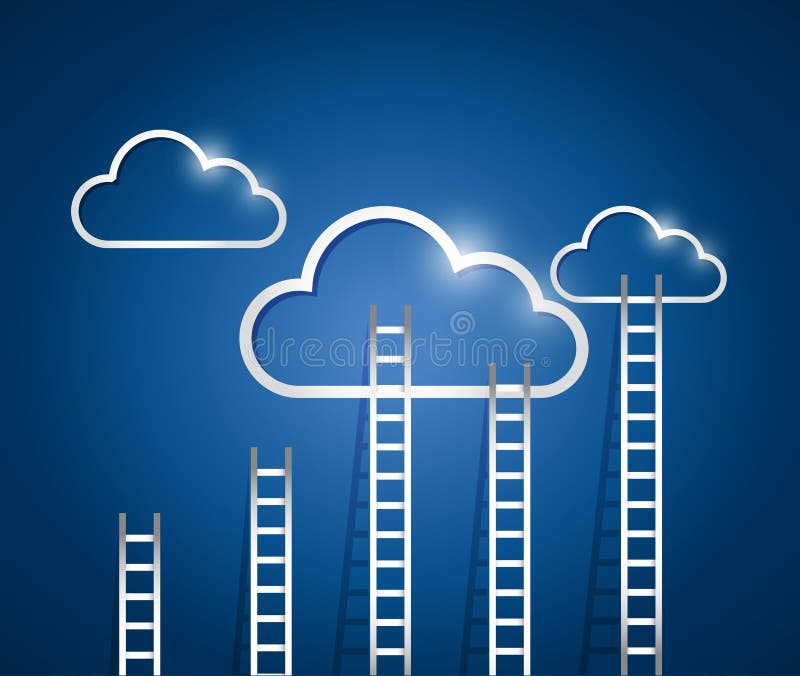 Clouds and ladder stock illustration. Illustration of access - 25347298