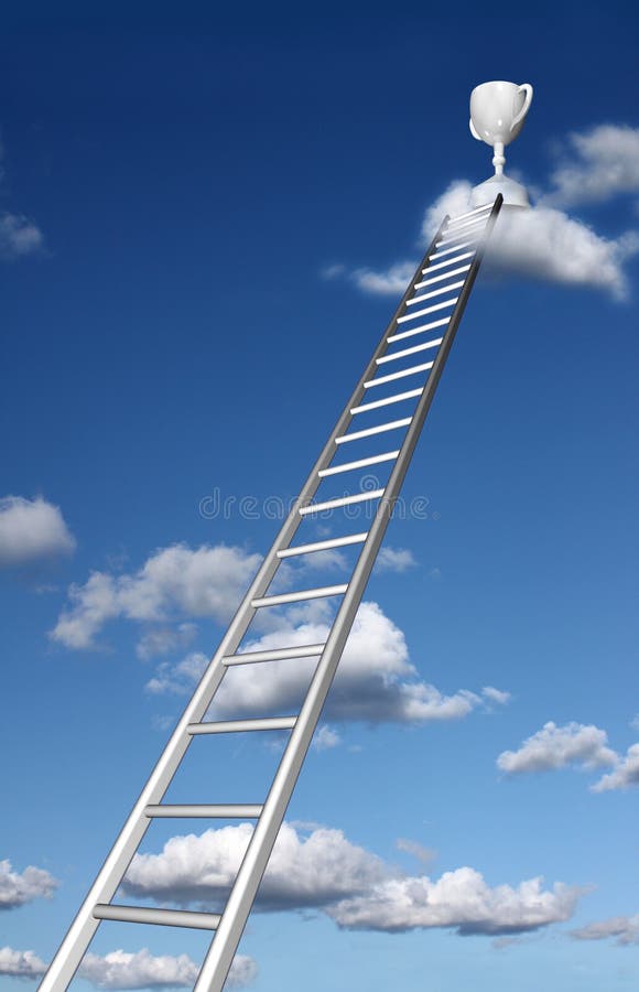 Reward trophy on a cloud stock illustration. Illustration of dreaming ...