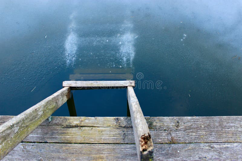 Ladders in water stock photo. Image of success, ladder - 45092324