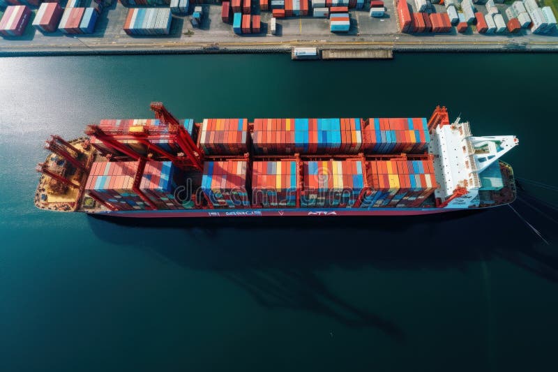 Laden Container Ship Cargo. Generate Ai Stock Image - Image of ...