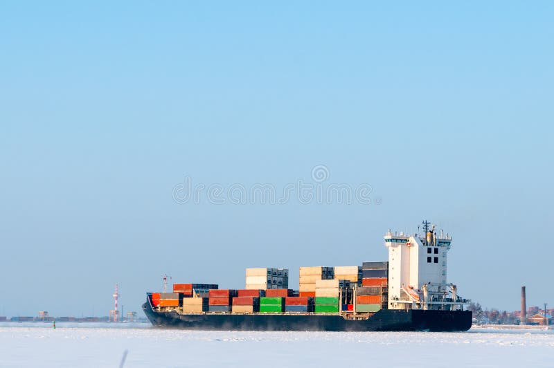 Cargo container ship stock photo. Image of colorful - 114247818