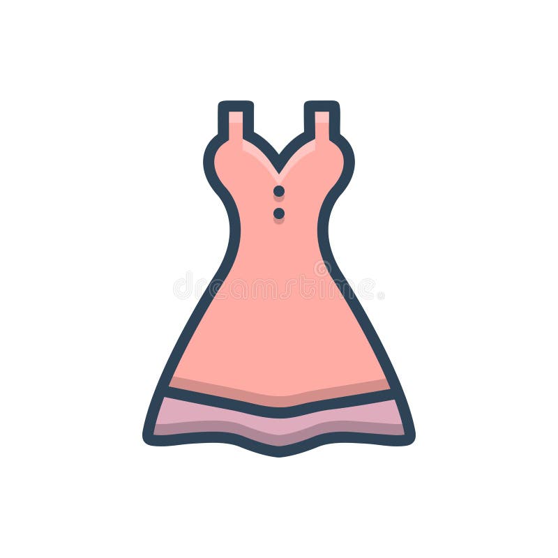 Color Illustration Icon for Ladies Dress, Wear and Cloth Stock ...