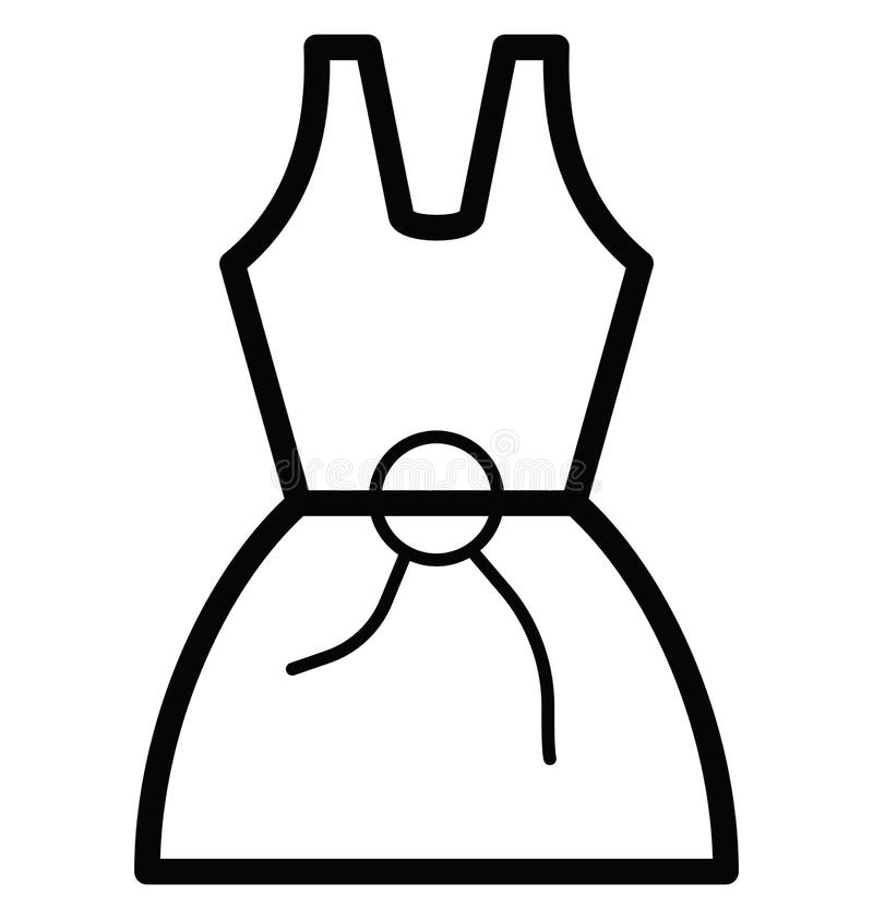 Ladies Dress Isolated Vector Icon for Sewing and Tailoring Stock Vector ...