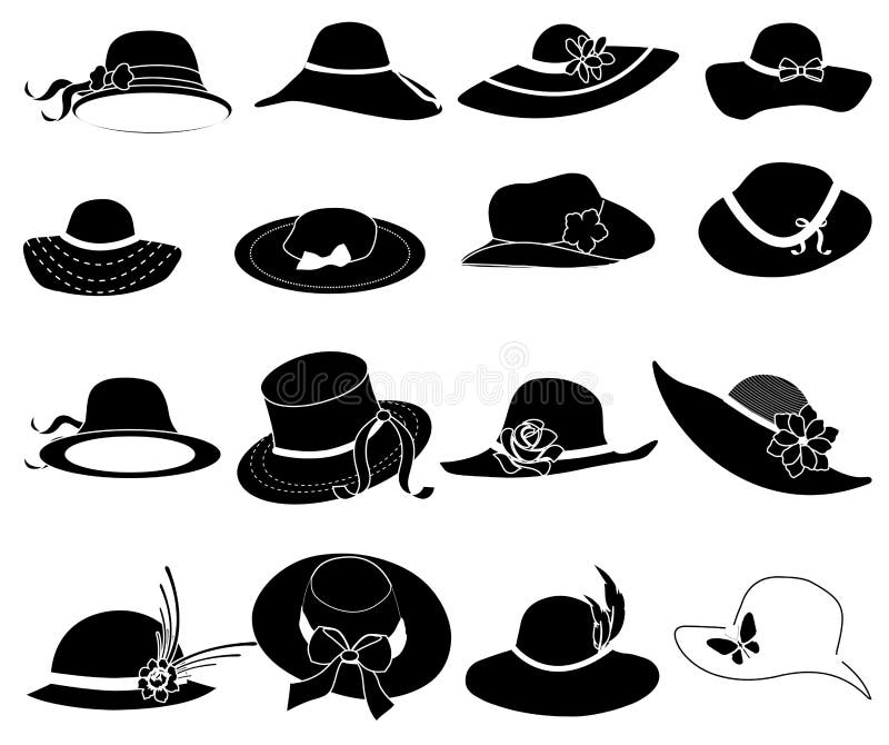 Ladies hat icons set stock vector. Illustration of accessory - 47819049