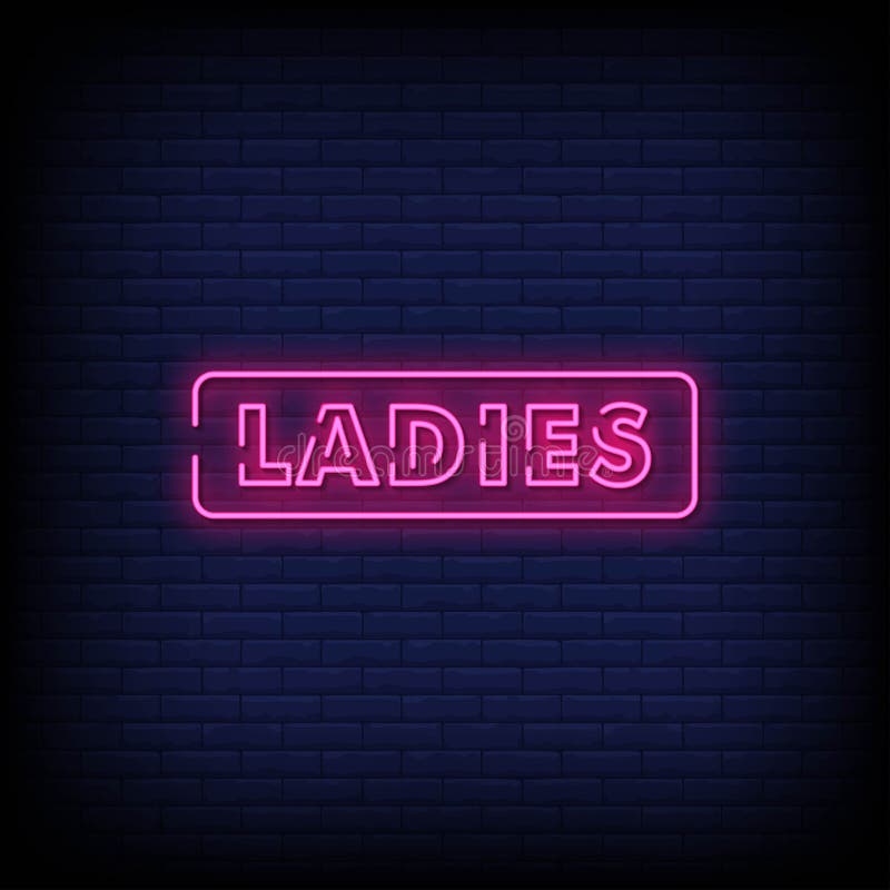 Ladies Neon Signs Style Text Vector Stock Vector - Illustration of ...