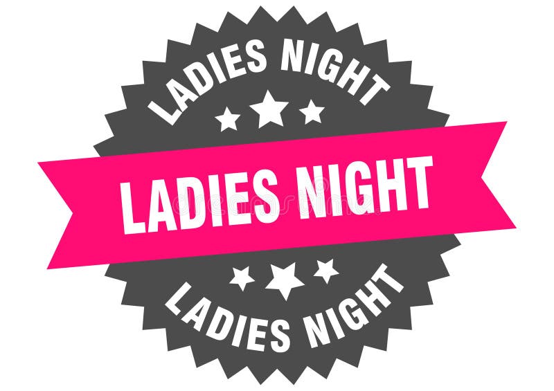 Ladies Night. Ladies Night Round Pink Label Isolated on Transparent ...