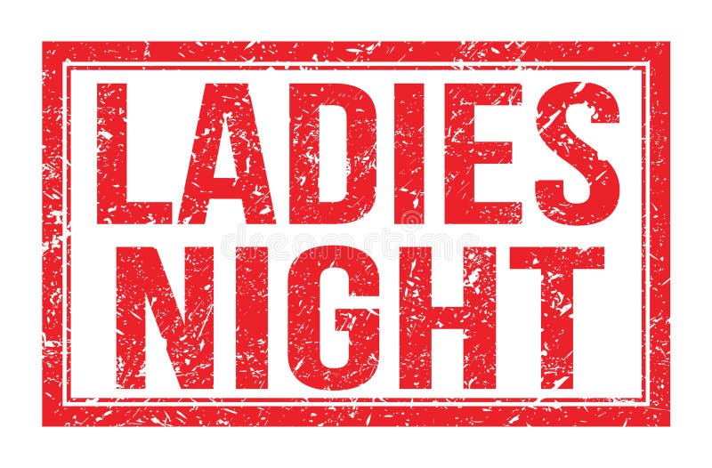 LADIES NIGHT, Words on Red Rectangle Stamp Sign Stock Illustration ...