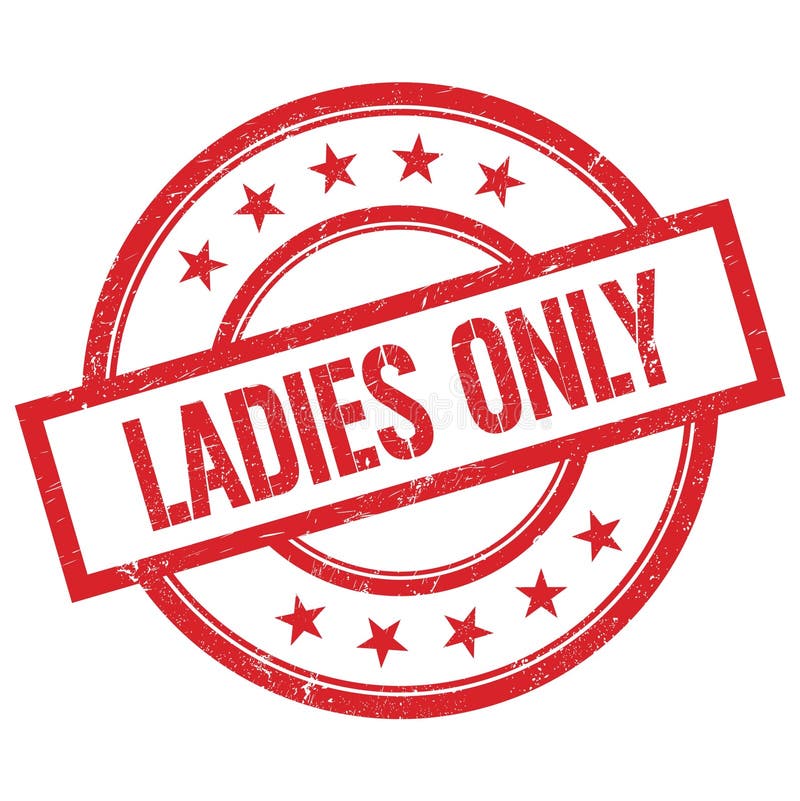 LADIES only Text Written on Red Vintage Round Stamp Stock Illustration ...