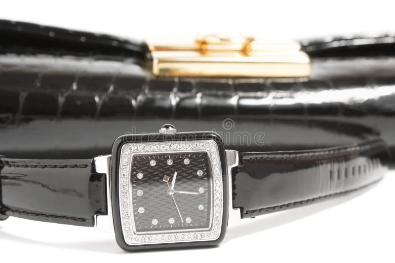 Ladies watch and handbag stock image. Image of metal - 11654669