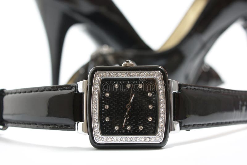 Ladies Watch and High Heels Shoes Stock Image - Image of brilliant ...