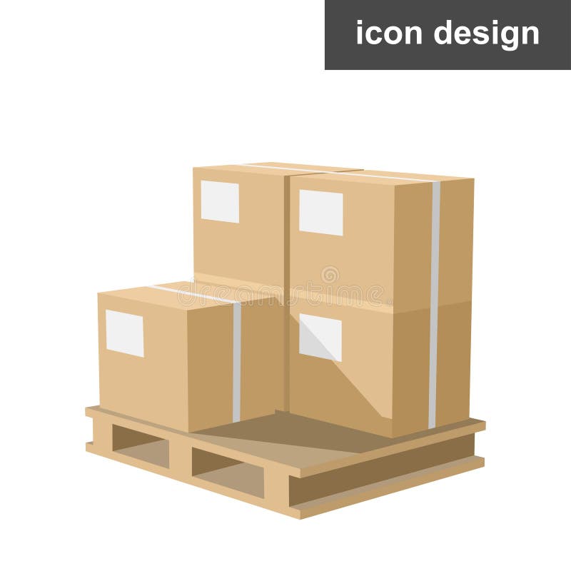 Isometrische Iconen Van Vrachtdozen Vector Illustratie - Illustration ...