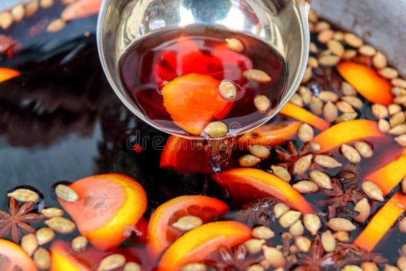 A Ladle with Hot Mulled Wine Stock Photo - Image of december, beverage ...