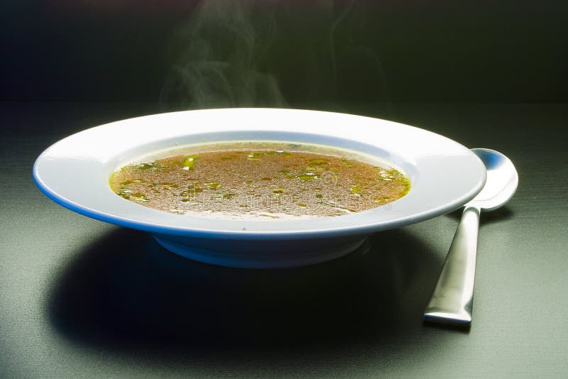 Ladle Broth To The Pan With The Broth Background Stock Image - Image of ...