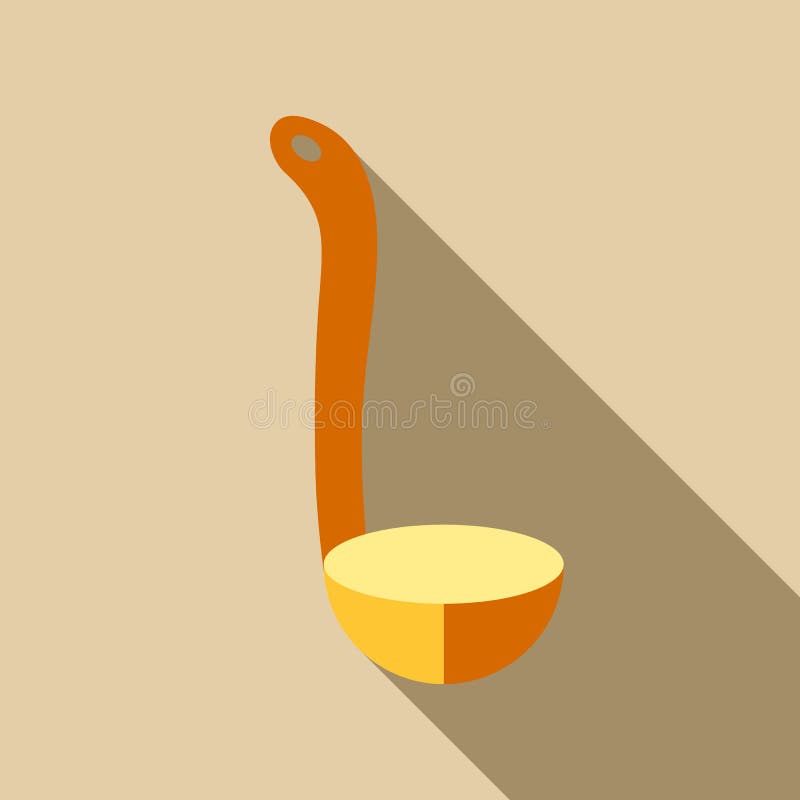 Ladle icon, flat style stock vector. Illustration of flat - 85985751
