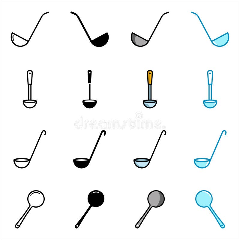 Ladle Icon Set Vector Design Template in White Background Stock Vector ...