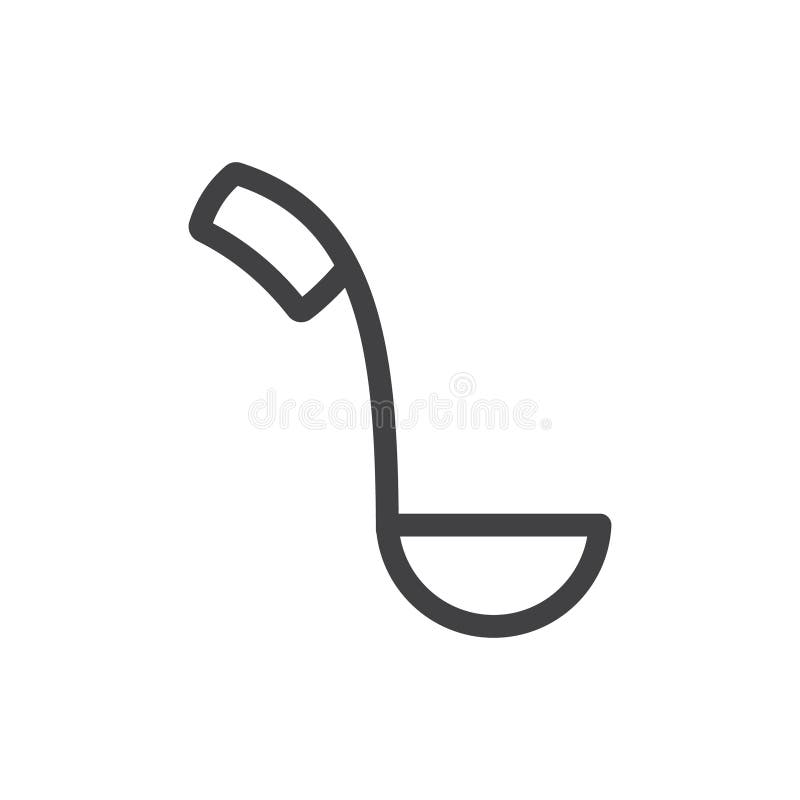 Ladle Icon Simple Outline Vector Logo Stock Vector - Illustration of ...