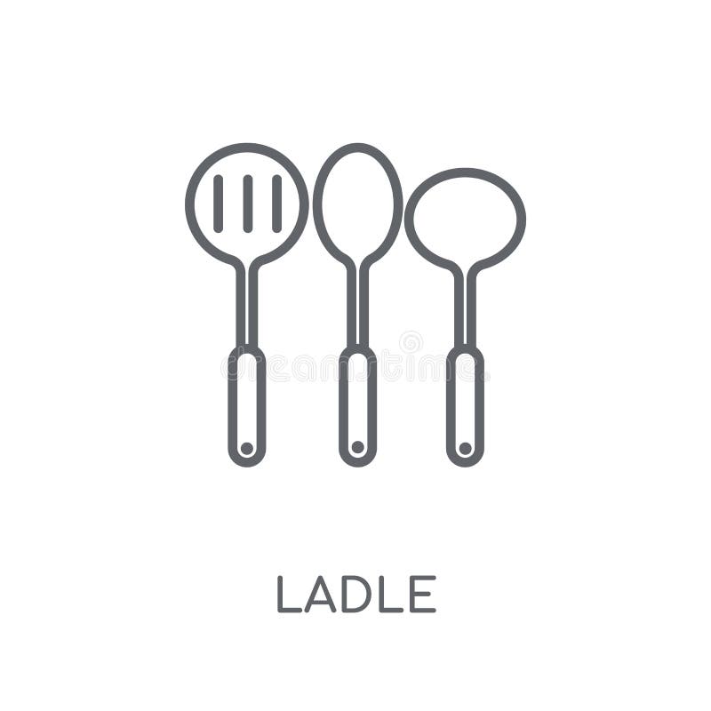 Ladle Linear Icon. Modern Outline Ladle Logo Concept on White Ba Stock ...