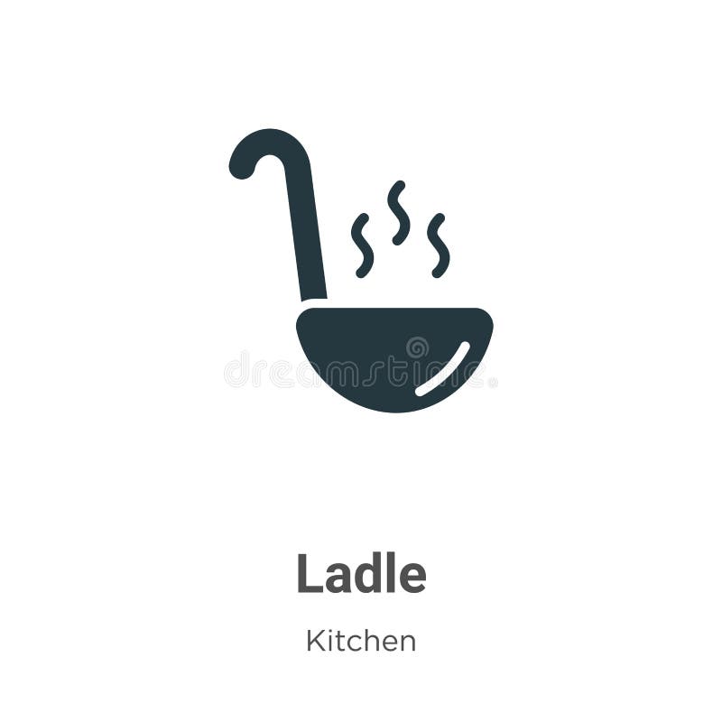 Ladle Vector Icon on White Background. Flat Vector Ladle Icon Symbol ...