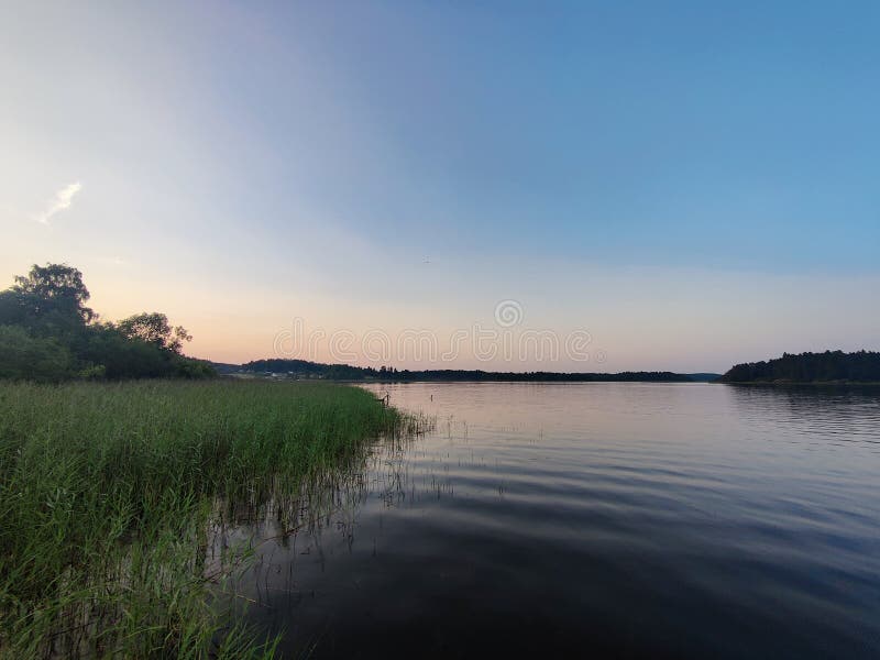 Ladoga river before night stock image. Image of dusk - 258478083