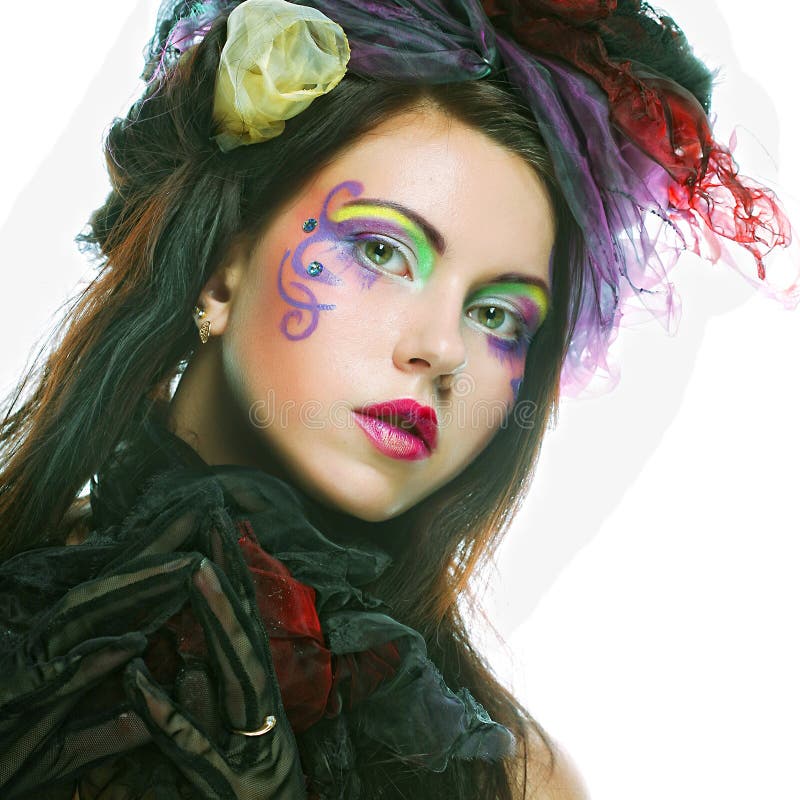 Lady with Artistic Make-up.Doll Style Stock Photo - Image of female ...