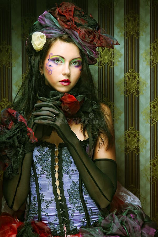 Lady With Artistic Make-up.Doll Style. Stock Image - Image of beautiful ...