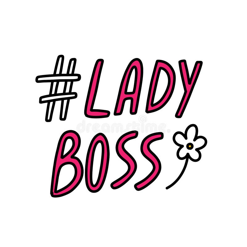 Lady Boss Slogan Doodle Icon, Vector Color Line Illustration Stock ...