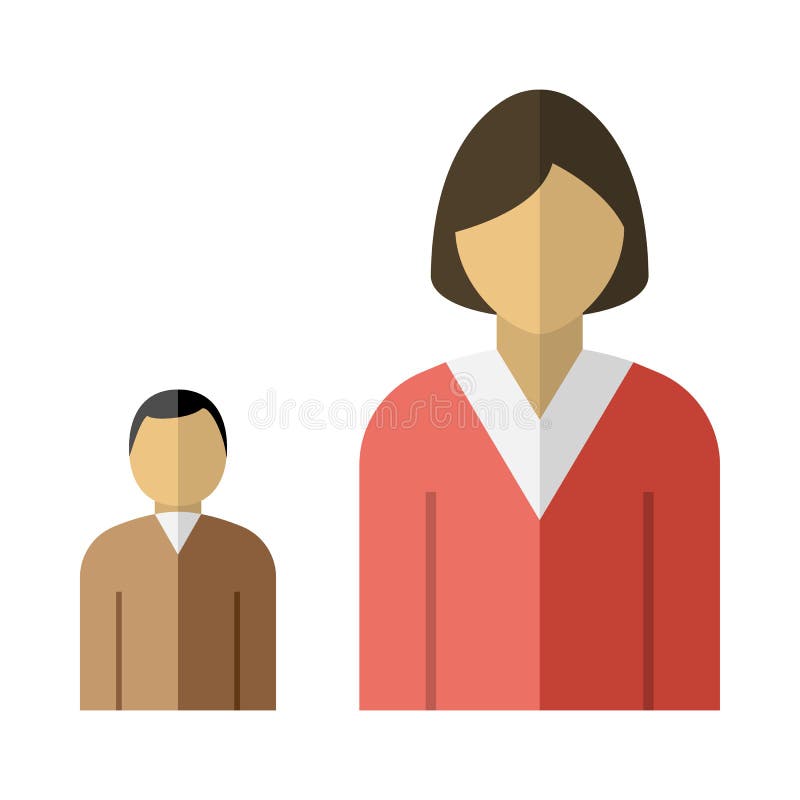 Lady Boss With Subordinate Icon Stock Vector - Illustration of boss ...