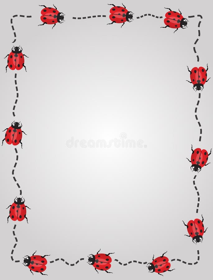 Lady bug border frame stock vector. Illustration of clip - 29610792