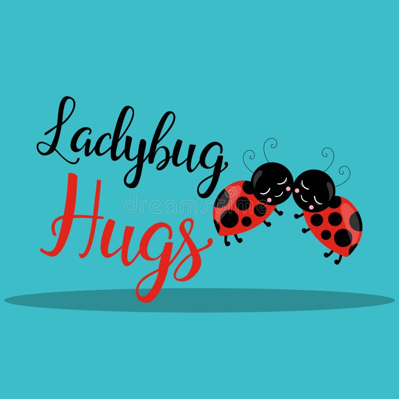 Lady bug hugs 05 stock vector. Illustration of hugs - 197985467
