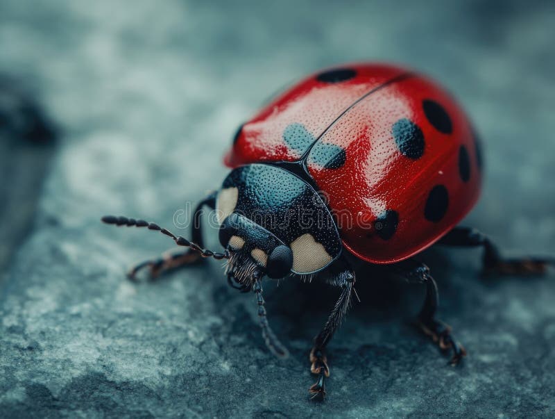 Lady Bug on Rock, stock photo. Image of soil, wildlife - 374375176