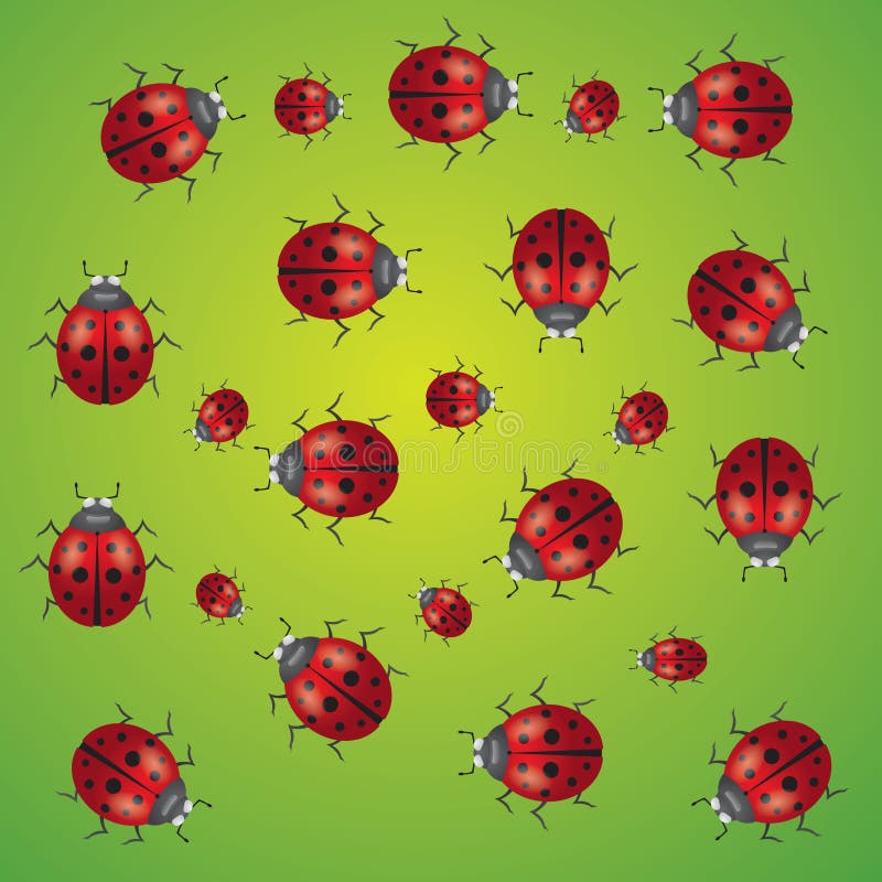 Lady Bugs Infinite Pattern Background Stock Vector - Illustration of ...