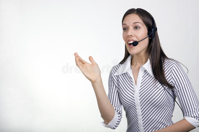 Lady Call Center Agent stock photo. Image of lady, explaining - 9677882
