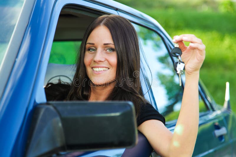 Lady and car stock photo. Image of attractive, transport - 44099202