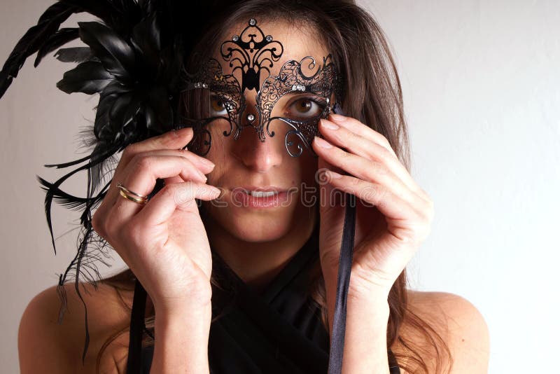 Lady with carnival mask stock image. Image of fashion - 49850757