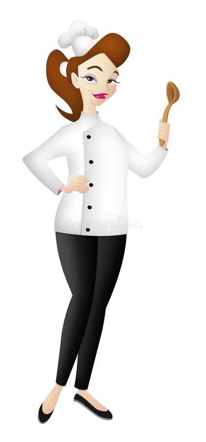 Lady Chef, Retro Illustration Stock Illustration - Illustration of ...