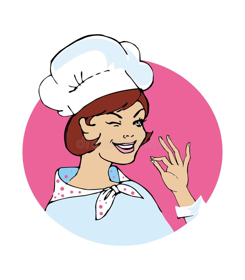 Confident Chef Woman Standing Stock Vector - Illustration of gourmet ...