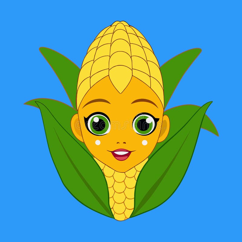 Lady Corn Vector Illustration Stock Vector - Illustration of garden ...