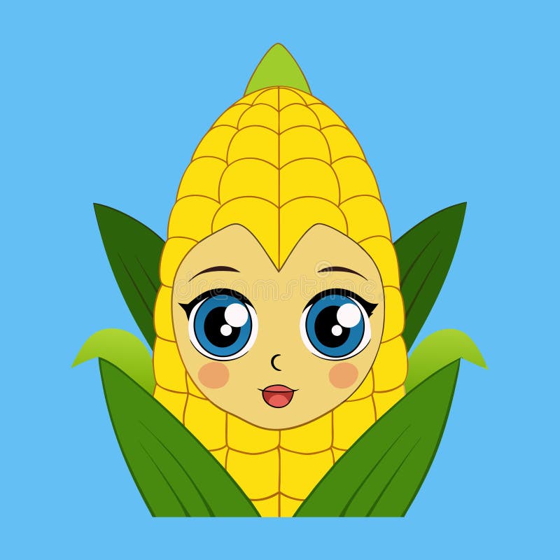 Lady Corn Vector Illustration Stock Vector - Illustration of corn ...