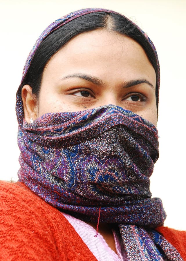 Lady with a covered face stock image. Image of woman - 22083587