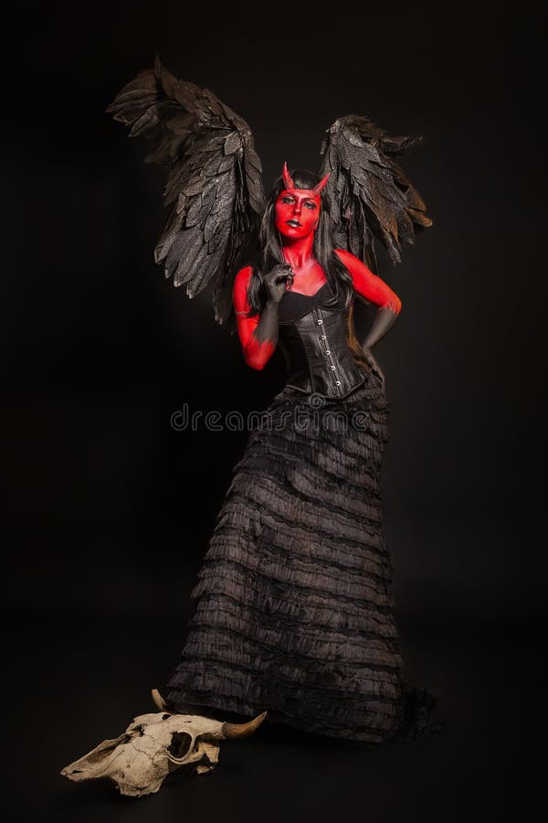 Lady Demon, Creative Photosession Stock Image - Image of hell, body ...