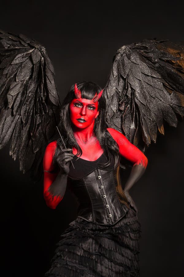Lady Demon, Creative Photosession Stock Image - Image of glamour ...