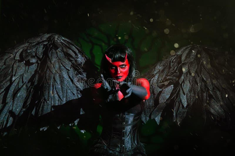 Lady Demon, Creative Photosession Stock Photo - Image of fashion ...