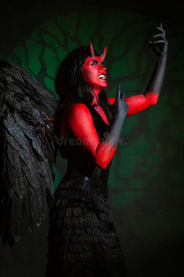 Lady Demon, Creative Photosession Stock Photo - Image of beauty, person ...