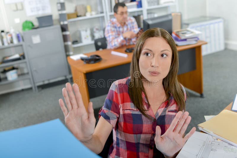 Lady at Desk Rejecting Files Stock Image - Image of office, corporation ...
