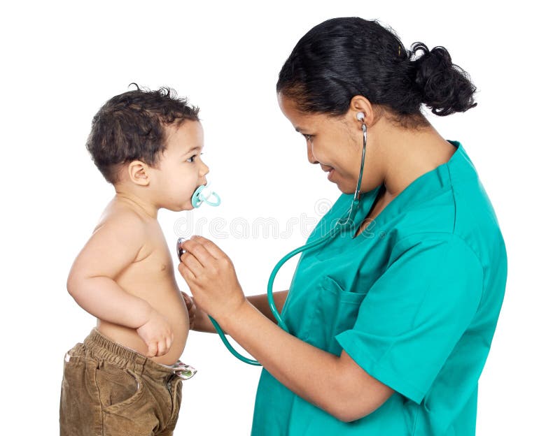 Doctor Assessing Patient by Stethoscope Stock Image - Image of children ...
