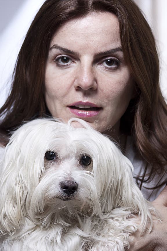 Lady & Dog stock image. Image of doggy, puppy, lady - 12990939