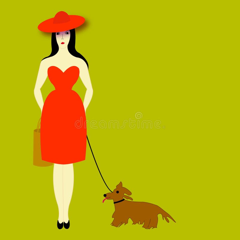 Lady Her Dog Stock Illustrations – 449 Lady Her Dog Stock Illustrations ...